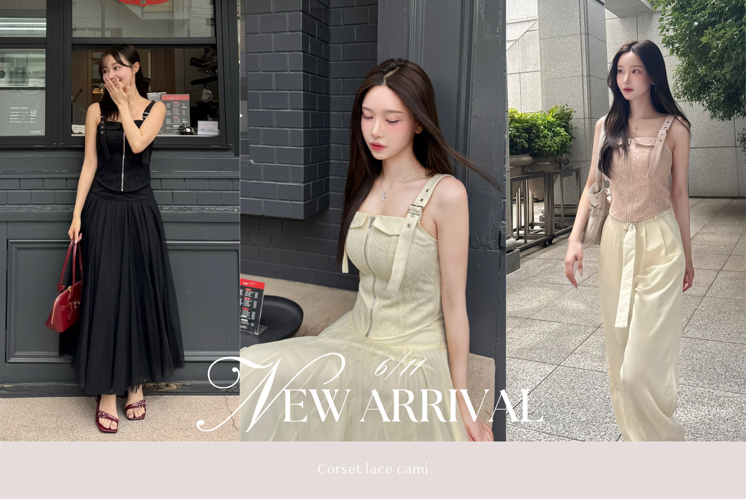 〈STAFF SNAP〉Corset lace cami – YILON